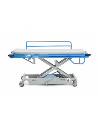 Non-magnetic hydraulic adjustable height stretcher with trendelenburg